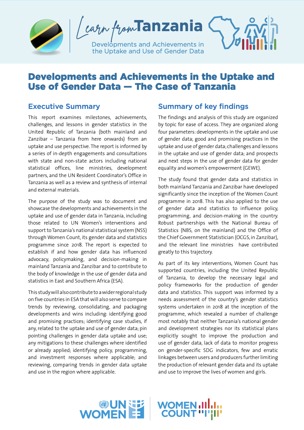 Developments and Achievements in the Uptake and Use of Gender Data ...